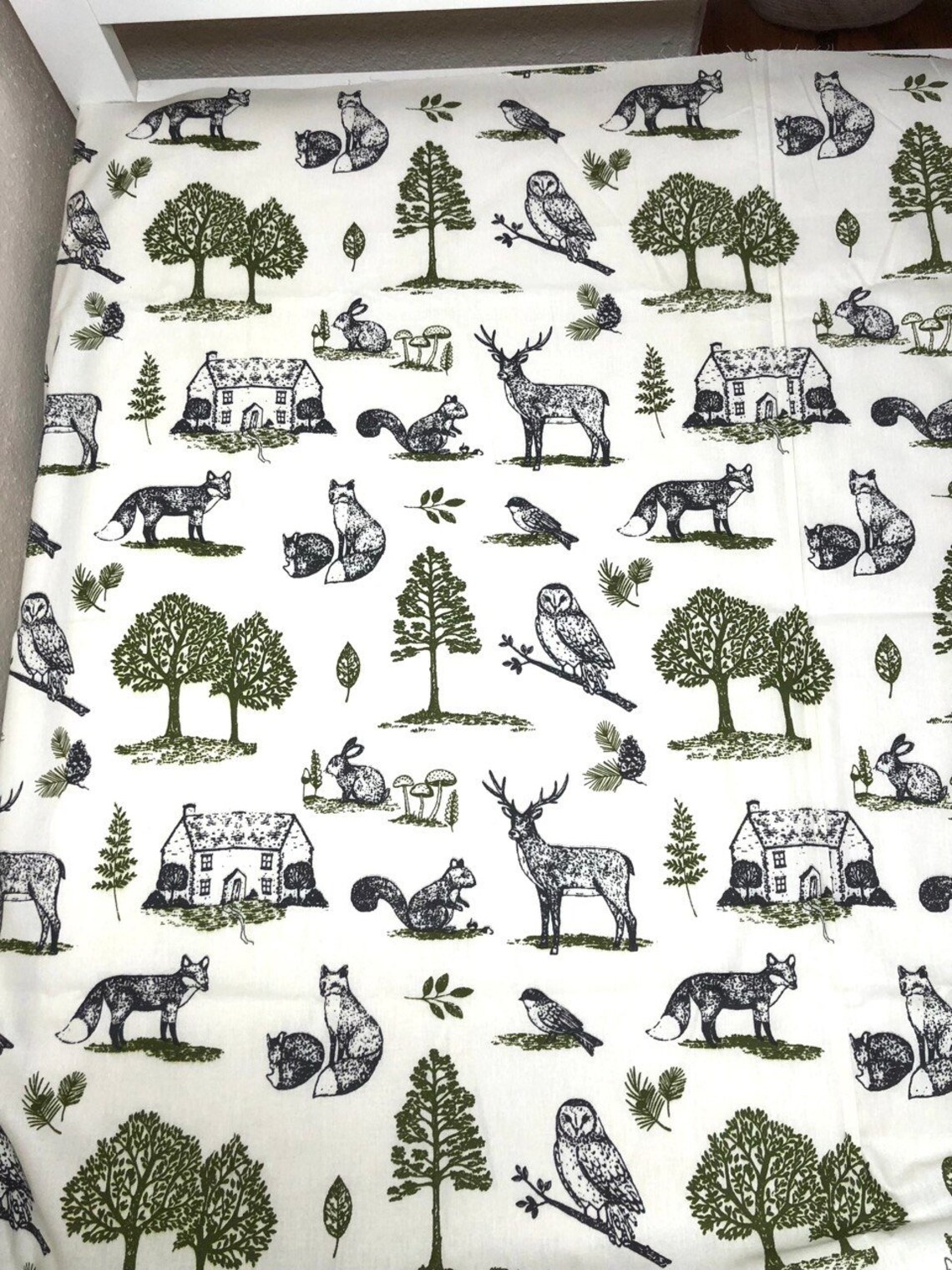 Woodland Animals Crib Sheet, Toddler Set, Forest Nursery Bedding, Cot ...