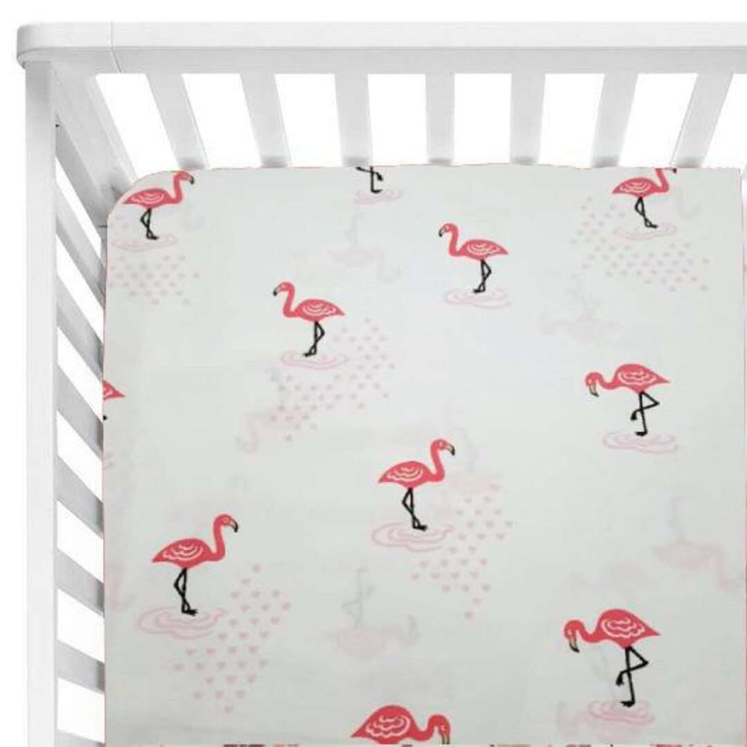 Pink Flamingo Crib Sheet, Toddler Sheets Set, 100% Cotton Organic ...