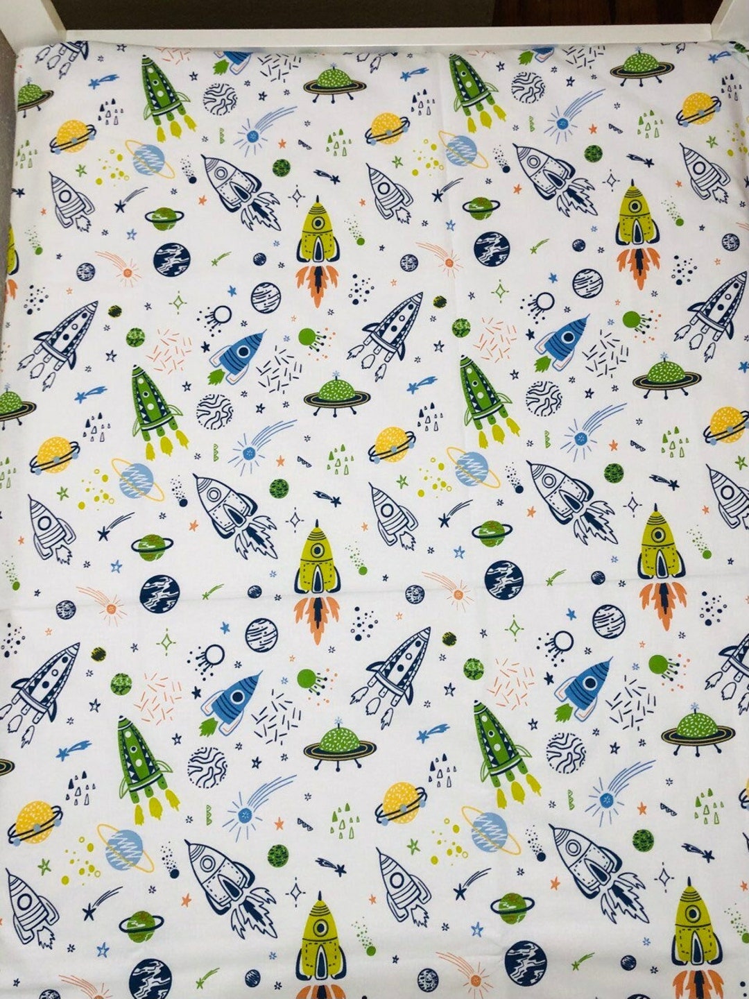 Space Crib Sheet, Toddler Fitted Sheets Set, Spaceship Crib Bedding ...