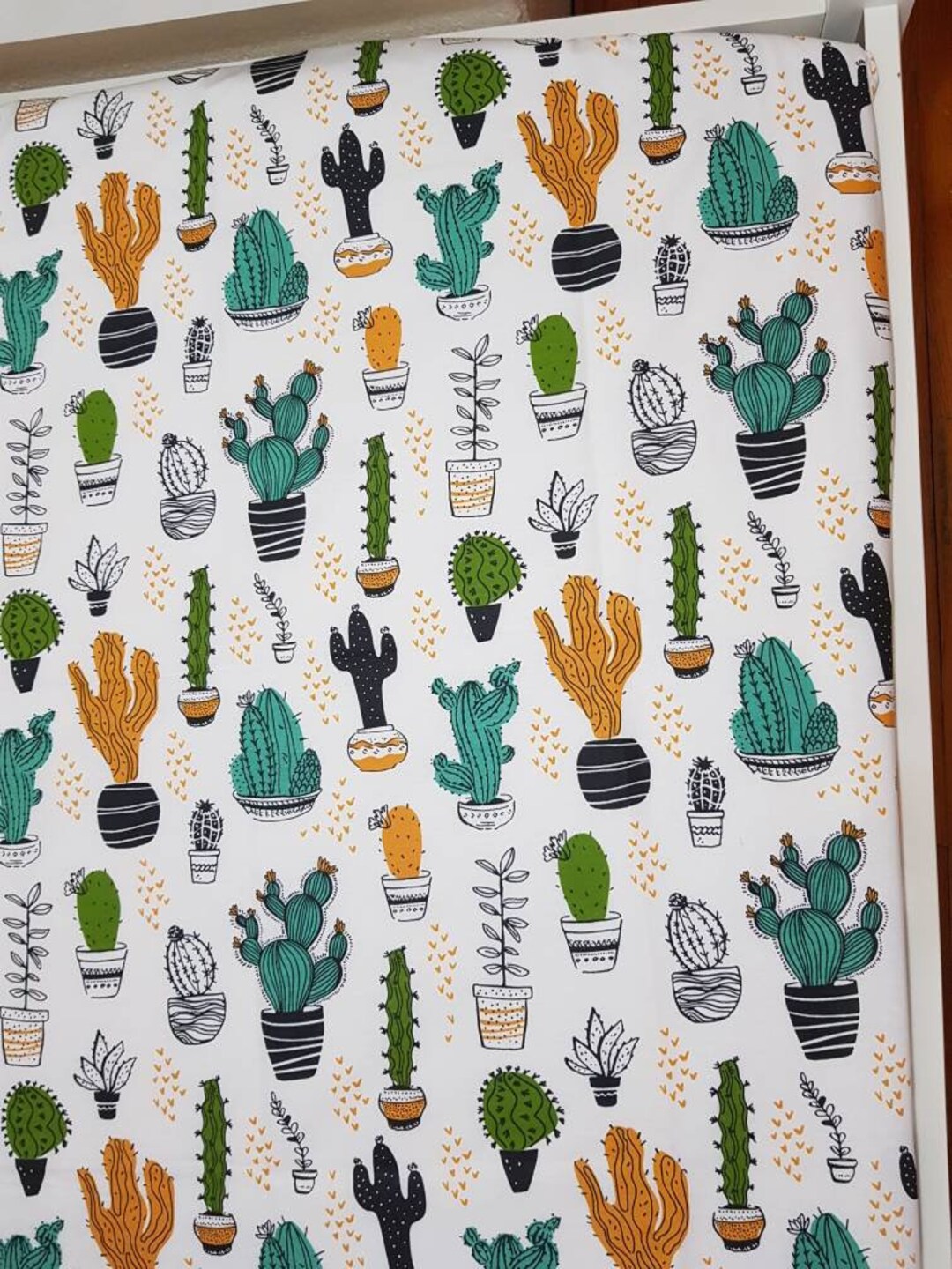 Cactus Crib Sheet, Green Desert Nursery Cot Bedding - Etsy