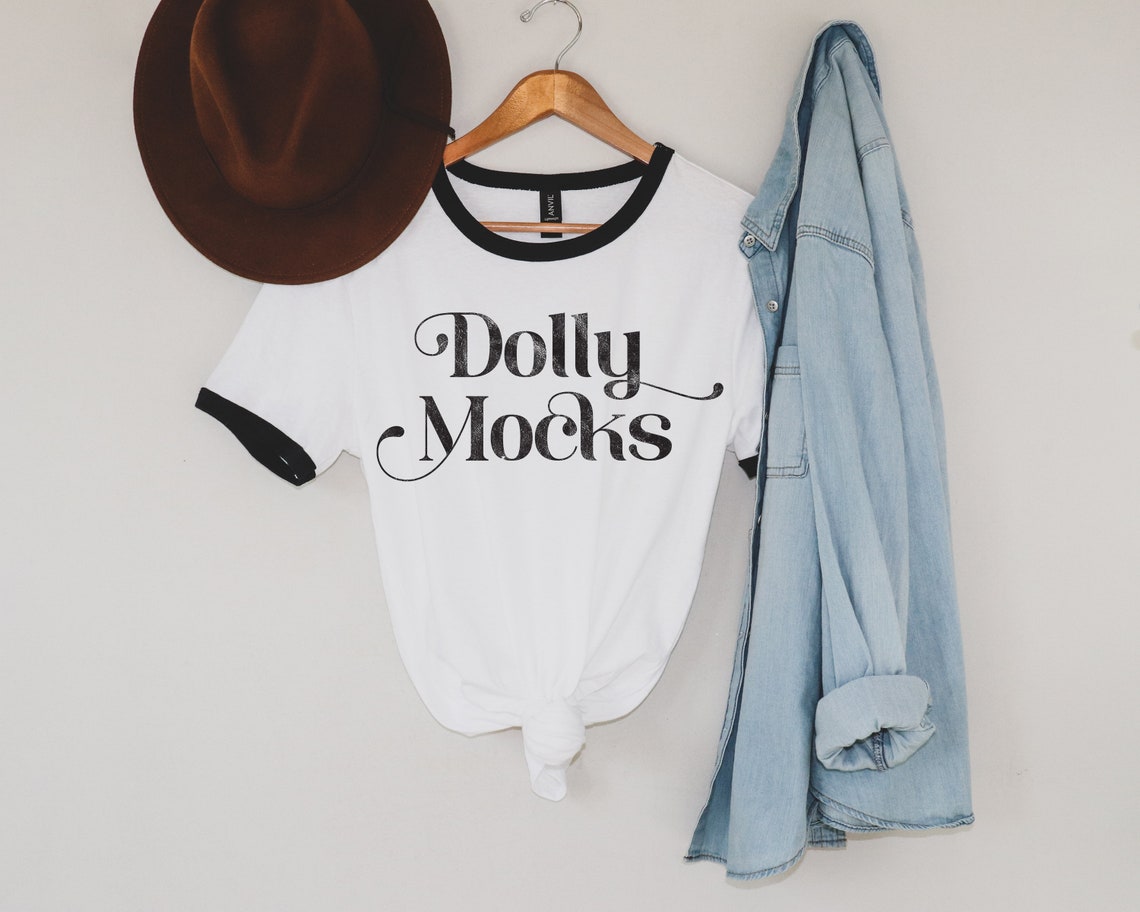 Ringer Tee Mockup White Ringer Tee Mockup Anvil 988AN | Etsy