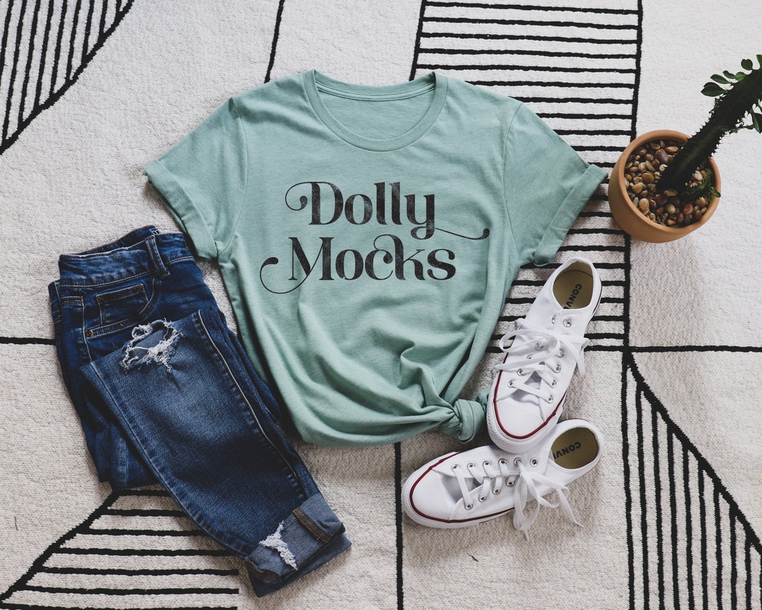 Heather Prism Dusty Blue Mockup, 3001 Mockup, Bella Canvas 3001 Mockup ...