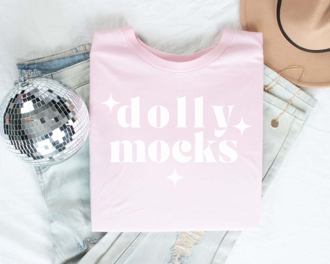 Bella Canvas 3001 Mockup | Bella Canvas Pink Shirt Mockup | Folded With ...