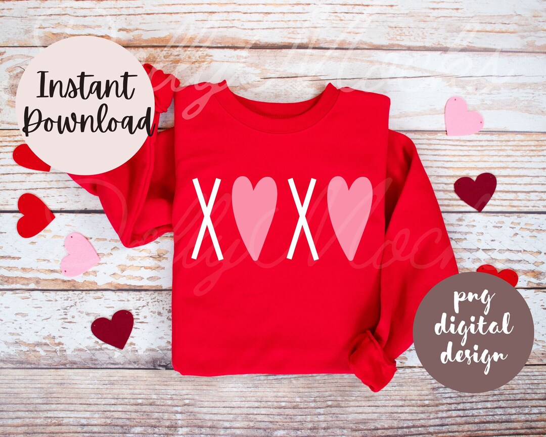 XOXO Valentine's PNG Valentine's Day Design for POD Commercial Use Cute ...