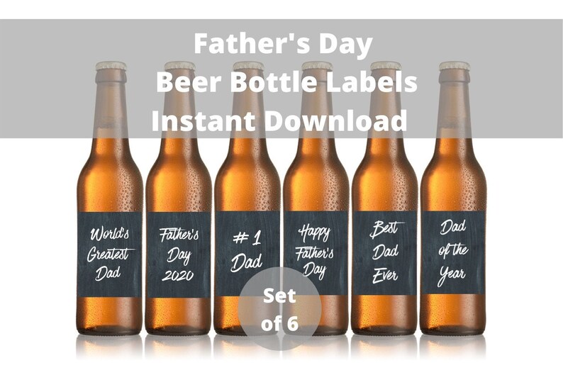 Father's Day Beer Labels Printable, Dad Beer Bottle Labels, Last Minute ...