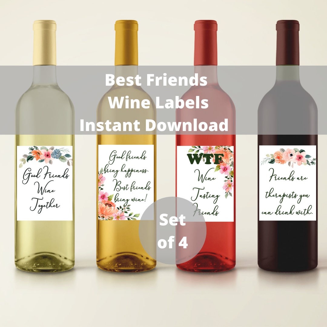 Best Friend Funny Wine Labels Gift, Best Friend Gift, Bachelorette Wine ...