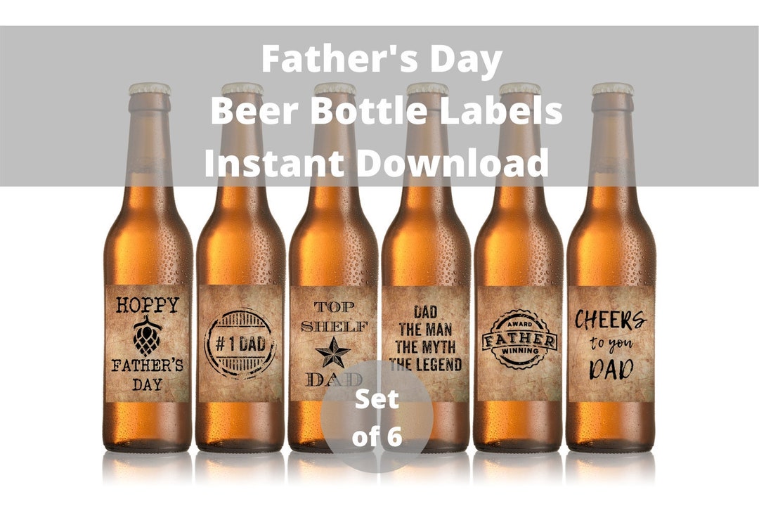 Rustic Father's Day Beer Labels Printable, Dad Beer Bottle Labels, Last ...