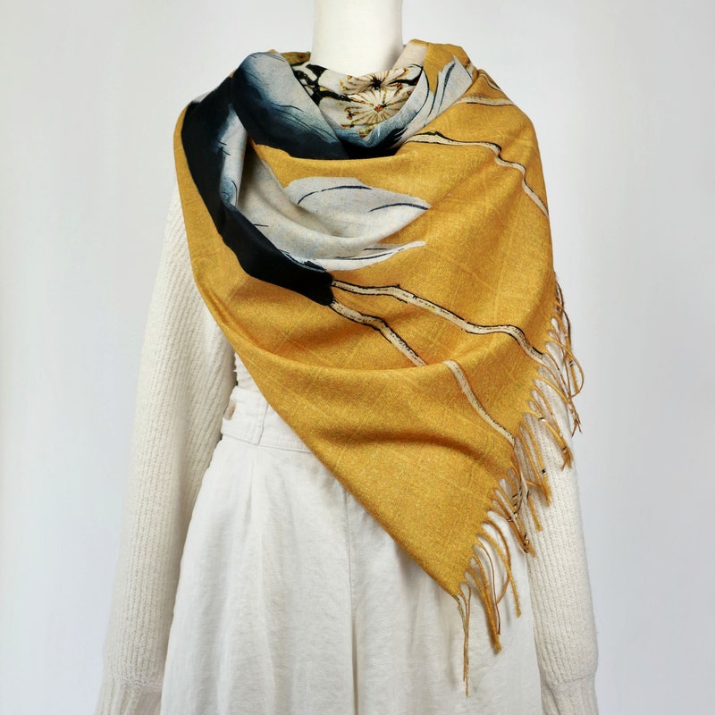 Japanese Wool Scarf Yellow - Etsy