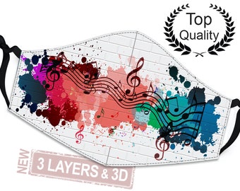 Music Face Mask - Etsy