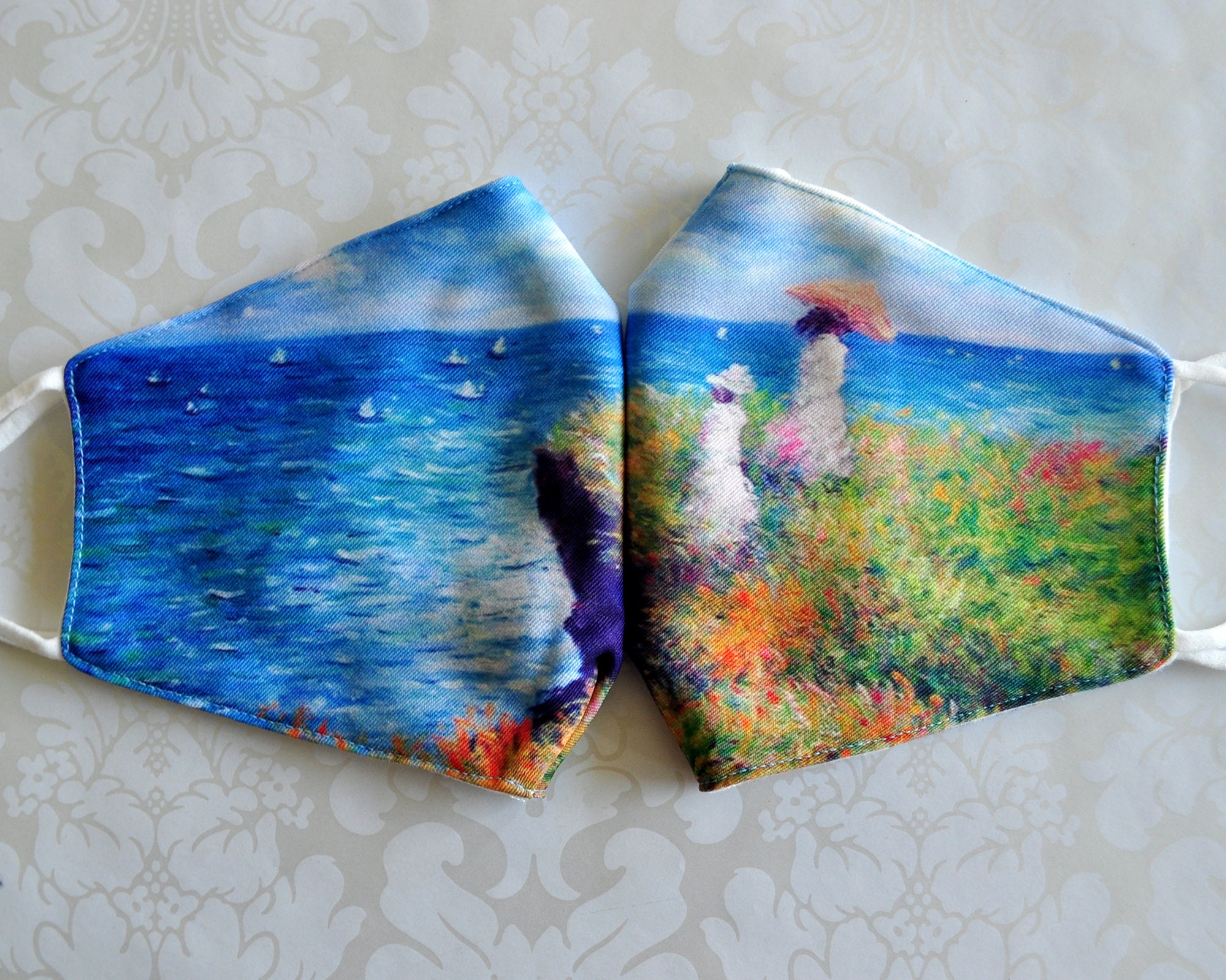 The Cliff Walk at Pourville Face Mask Claude Monet | Etsy
