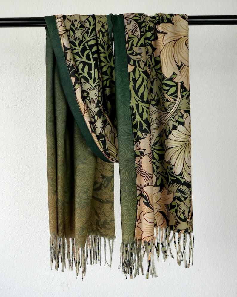 William Morris Art Nouveau Floral Scarf Fine Art Botanical Shawl ...
