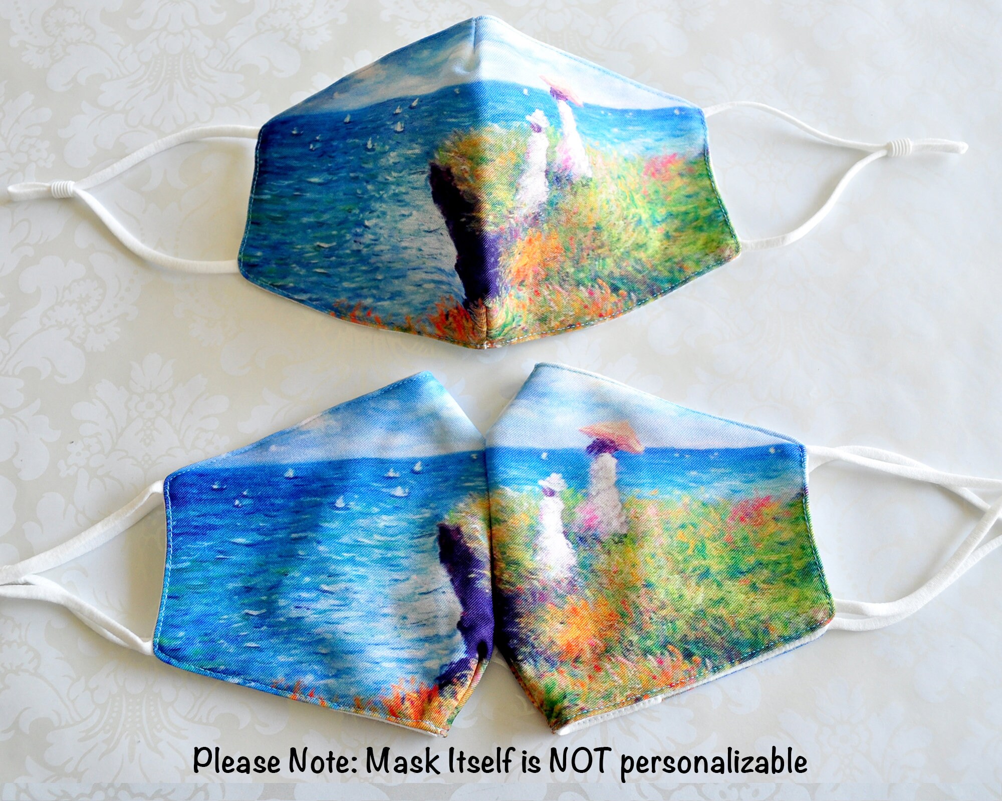 The Cliff Walk at Pourville Face Mask Claude Monet | Etsy