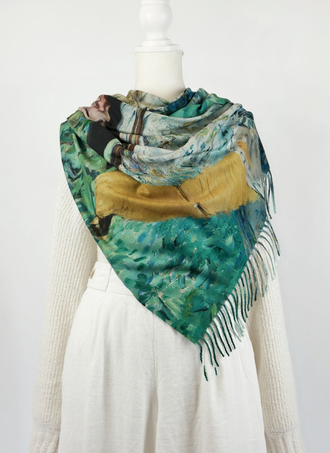 Jeanne Spring by Edouard Manet Reversible Cashmere-like Fringe Shawl ...