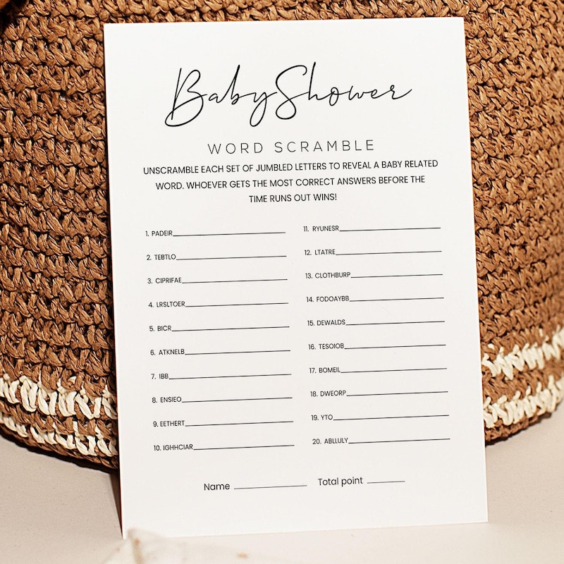 Baby Unscrambled Words - Etsy