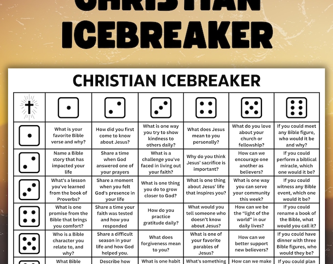 Christian Icebreaker | Icebreaker Game | Get to Know You Game ...
