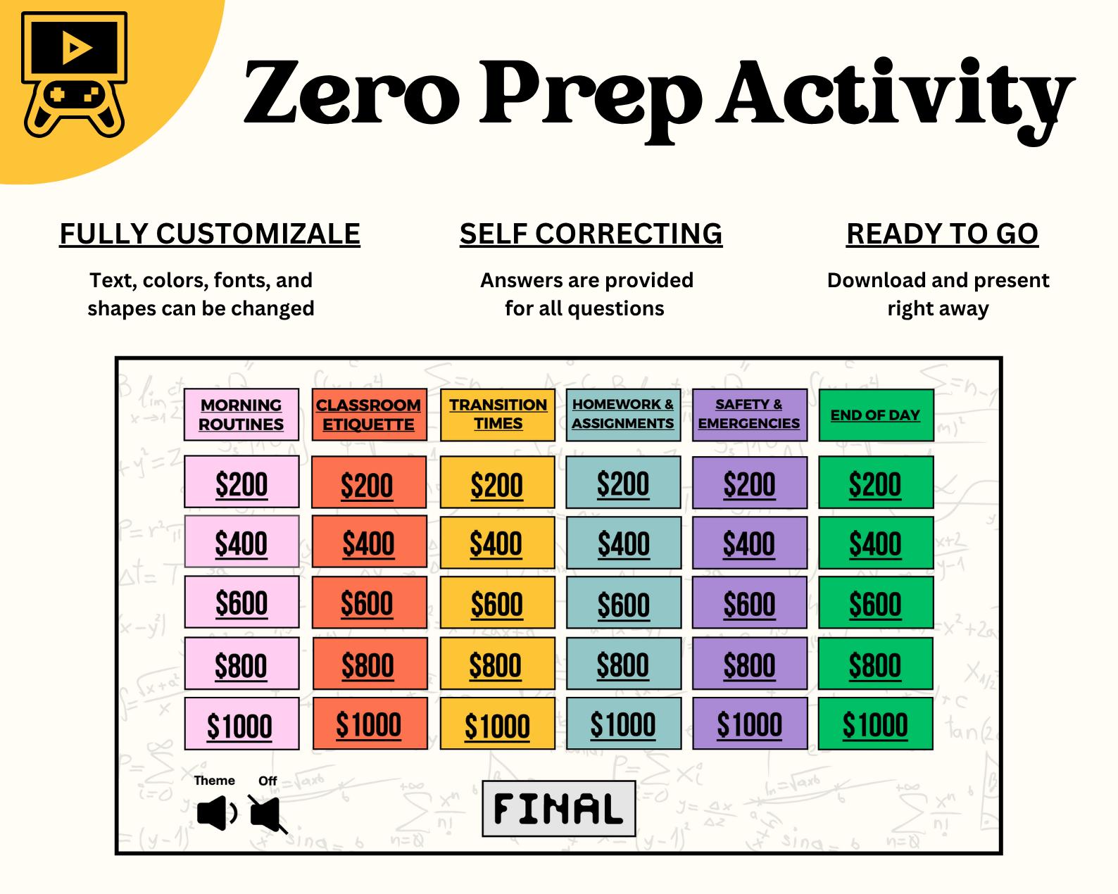 Welcome Back Game: Classroom Procedures & Routines | Customizable ...