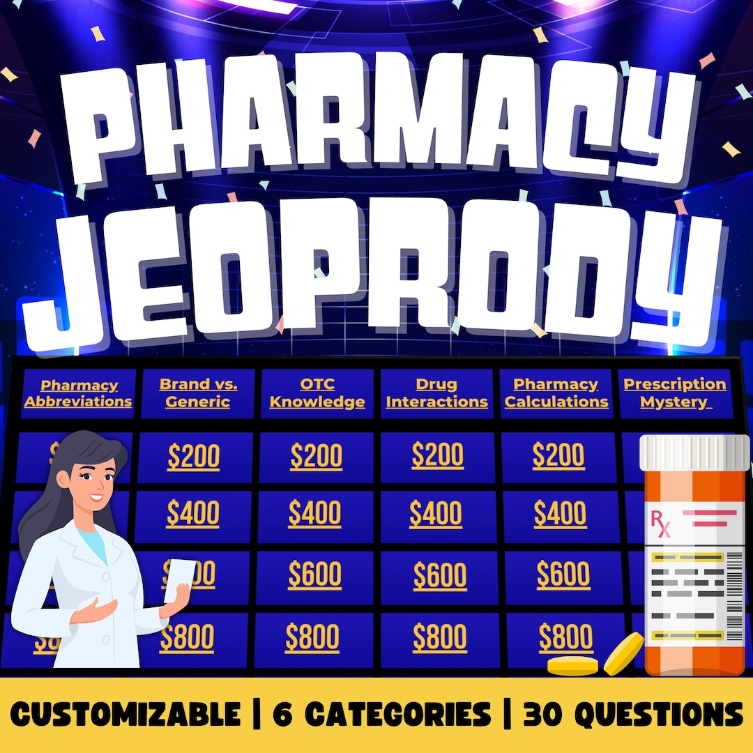 Customizable Pharmacy Jeopardy Powerpoint Template | Host Your Own Game ...