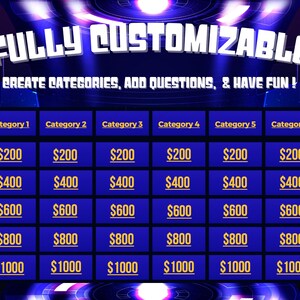 Customizable Jeopardy Powerpoint Template Host Your Own Game Show ...