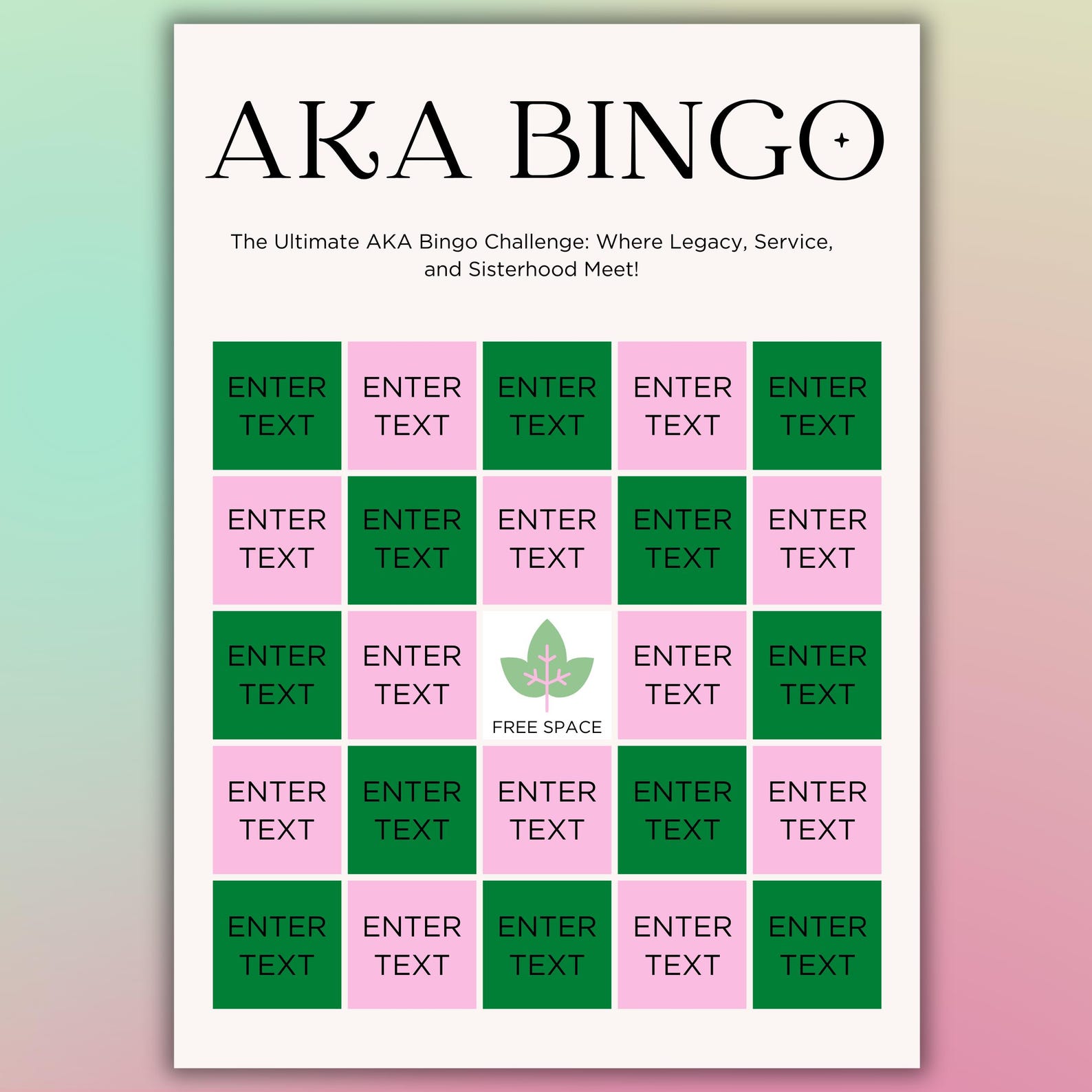 AKA Sorority Bingo Game | Alpha Kappa Alpha-themed Bingo | Printable AKA Sisterhood Game for ...