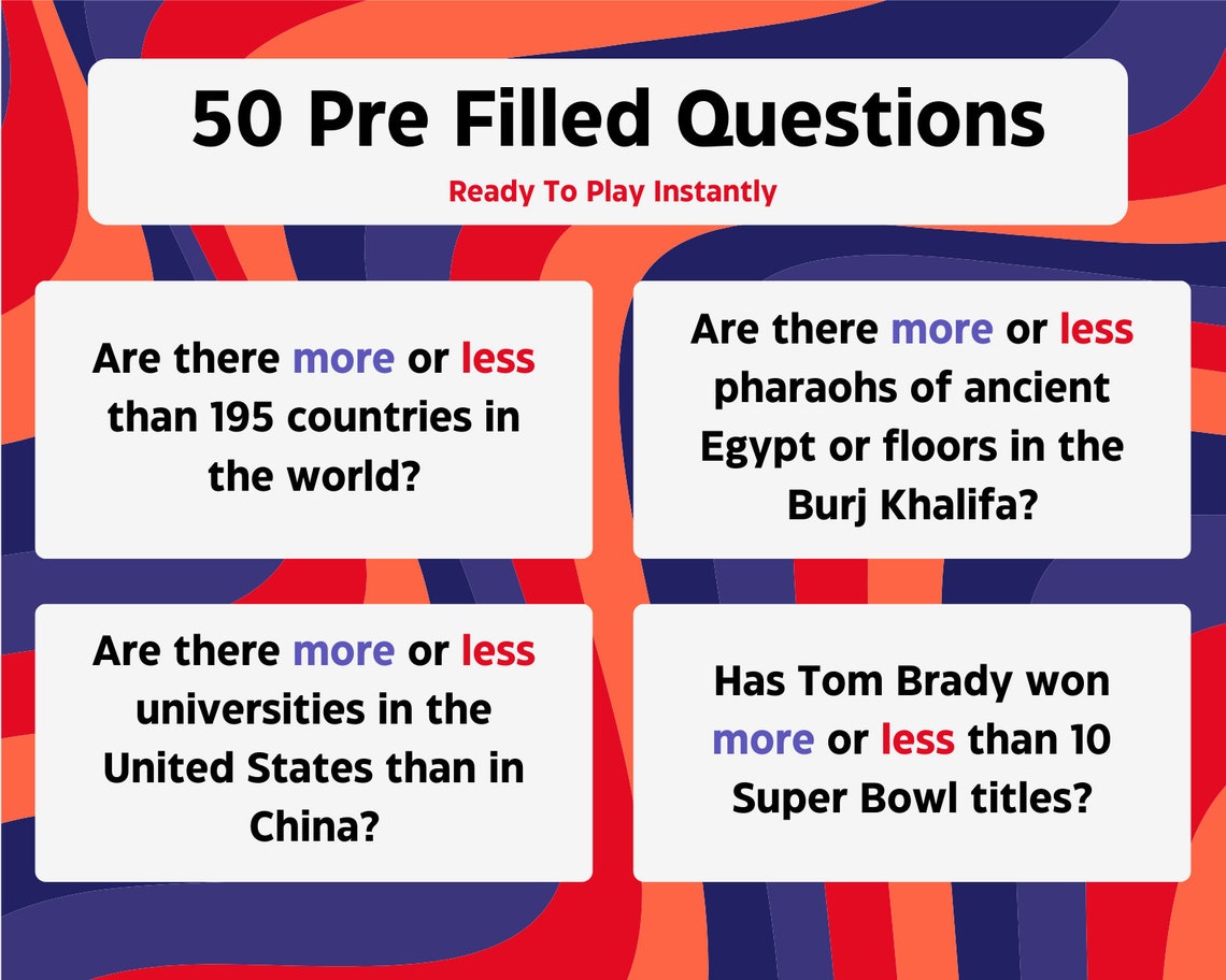 More or Less Trivia Game | Powerpoint Game | Pub Quiz | Bar Trivia ...