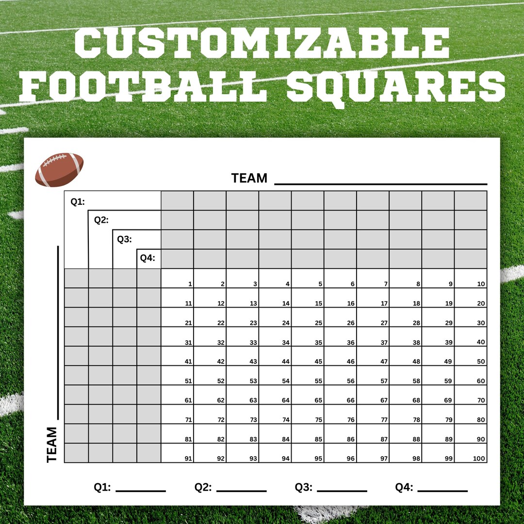 Customizable Football Squares | Football Pool |football Squares ...