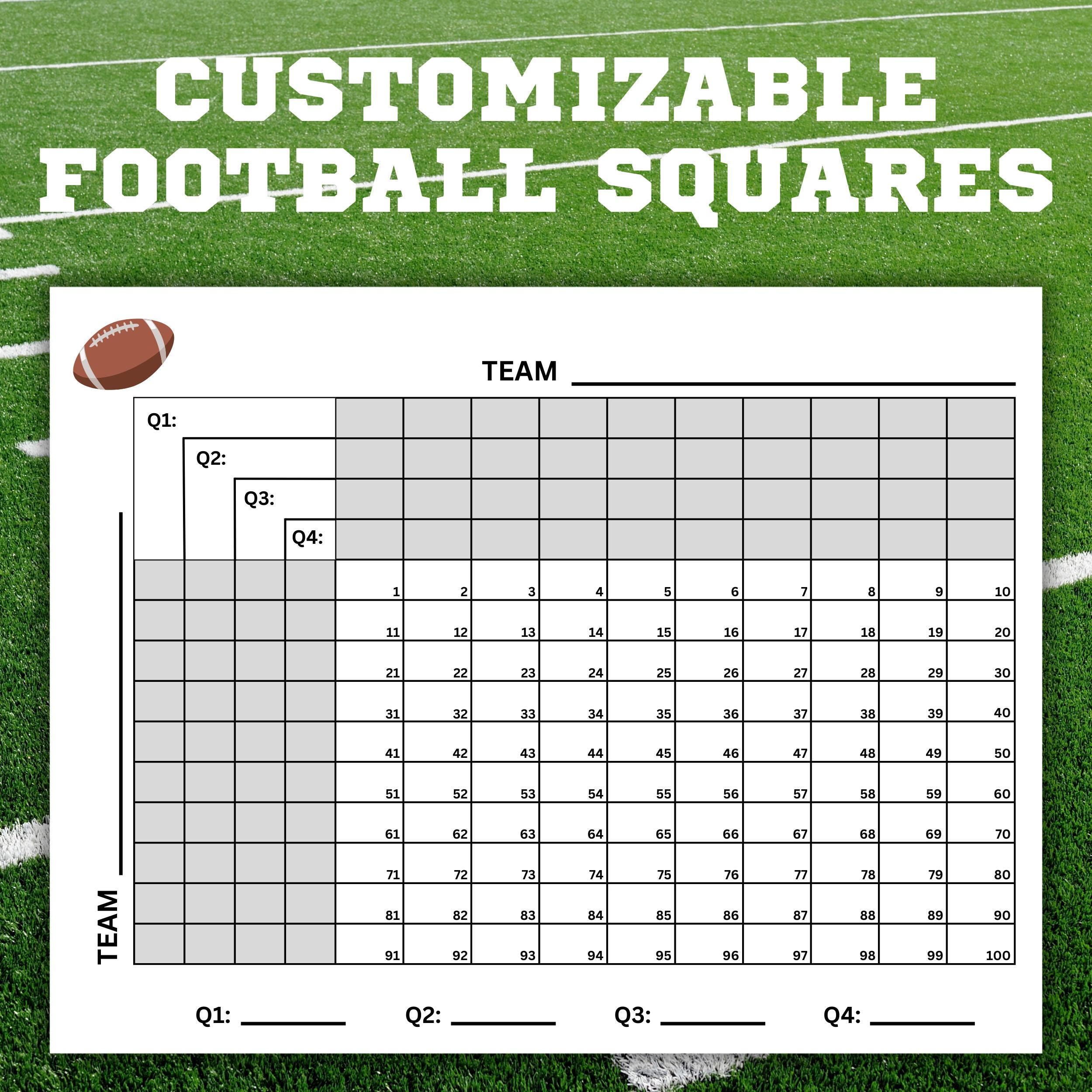 Customizable Football Squares | Football Pool |football Squares ...