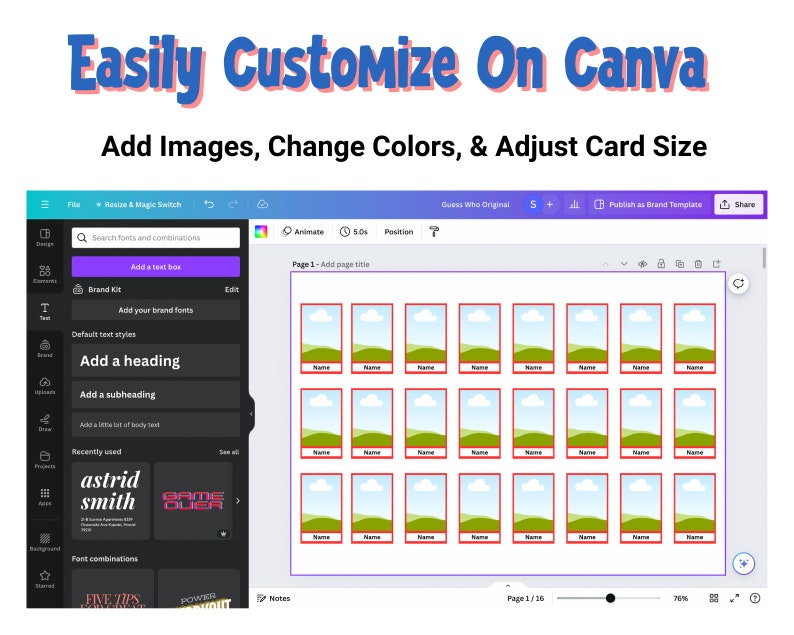 Custom Guess Who Template | Printable Guess Who Game | DIY Guess Who ...