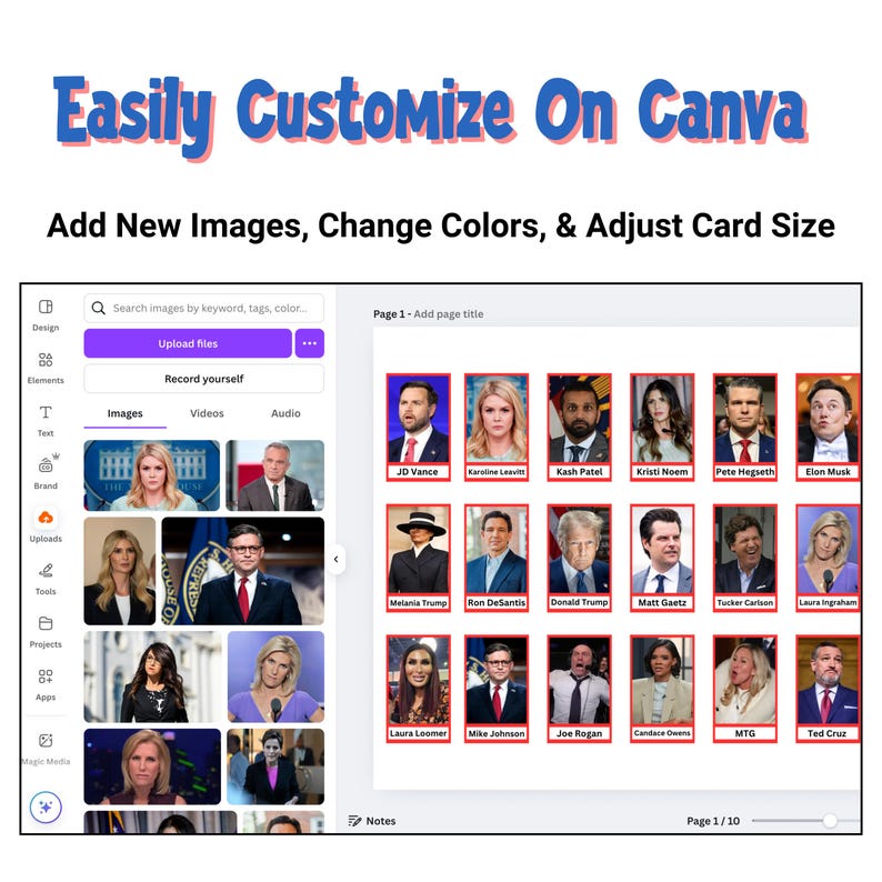 Guess Who Maga Template | Printable Guess Who Game | Customizable | DIY ...