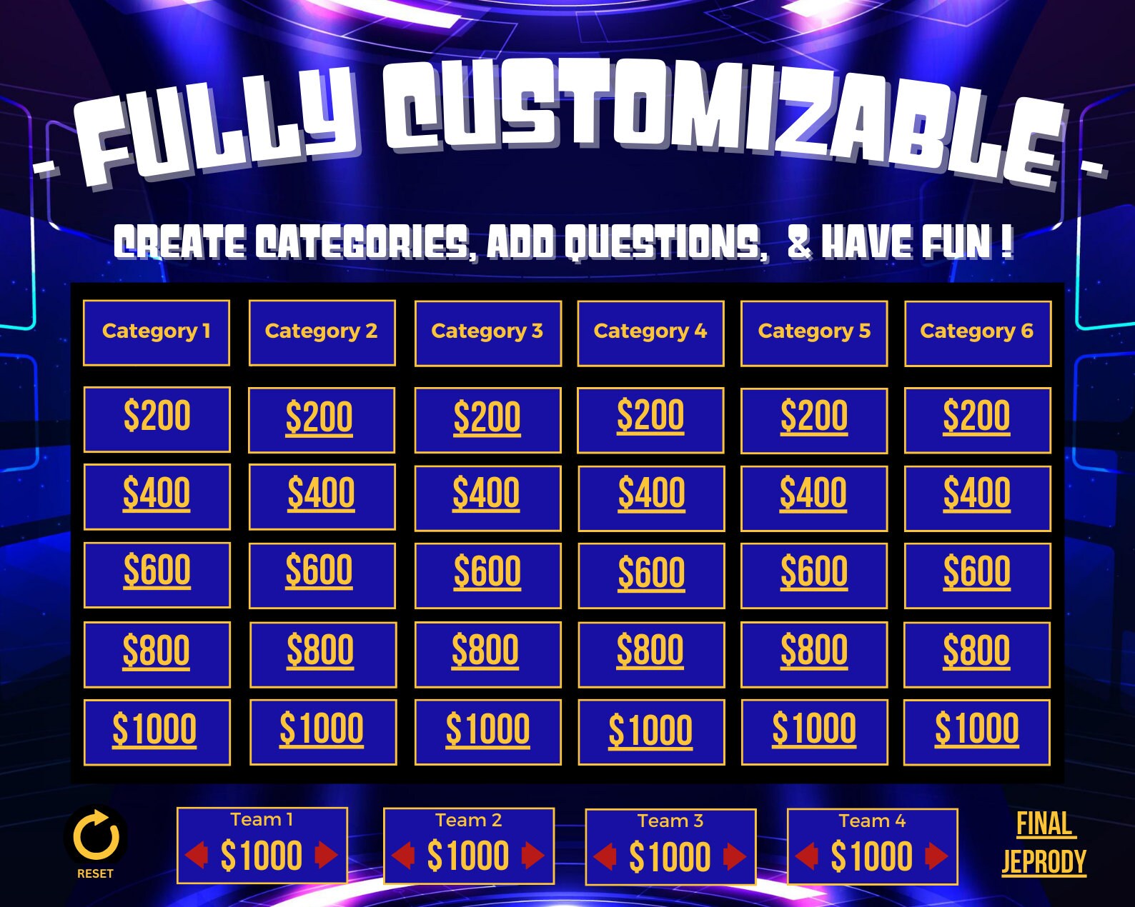 Ultimate Jeopardy Powerpoint Template | Message Me for A Discount ...