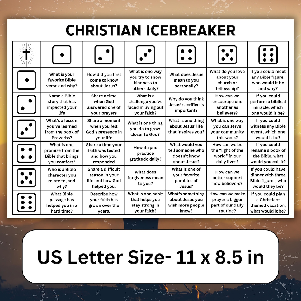 Christian Icebreaker | Icebreaker Game | Get to Know You Game ...