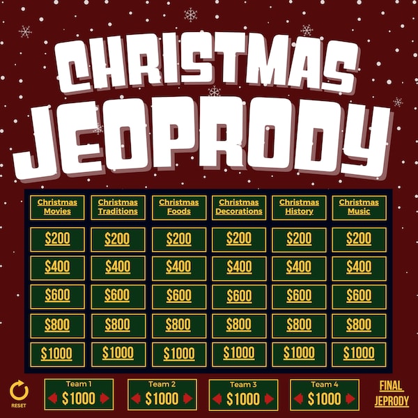 Jeopardy Christmas Game - Etsy