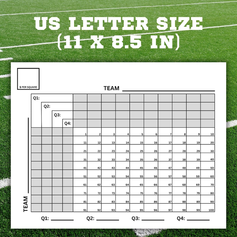 Customizable Football Squares | Football Pool |football Squares ...