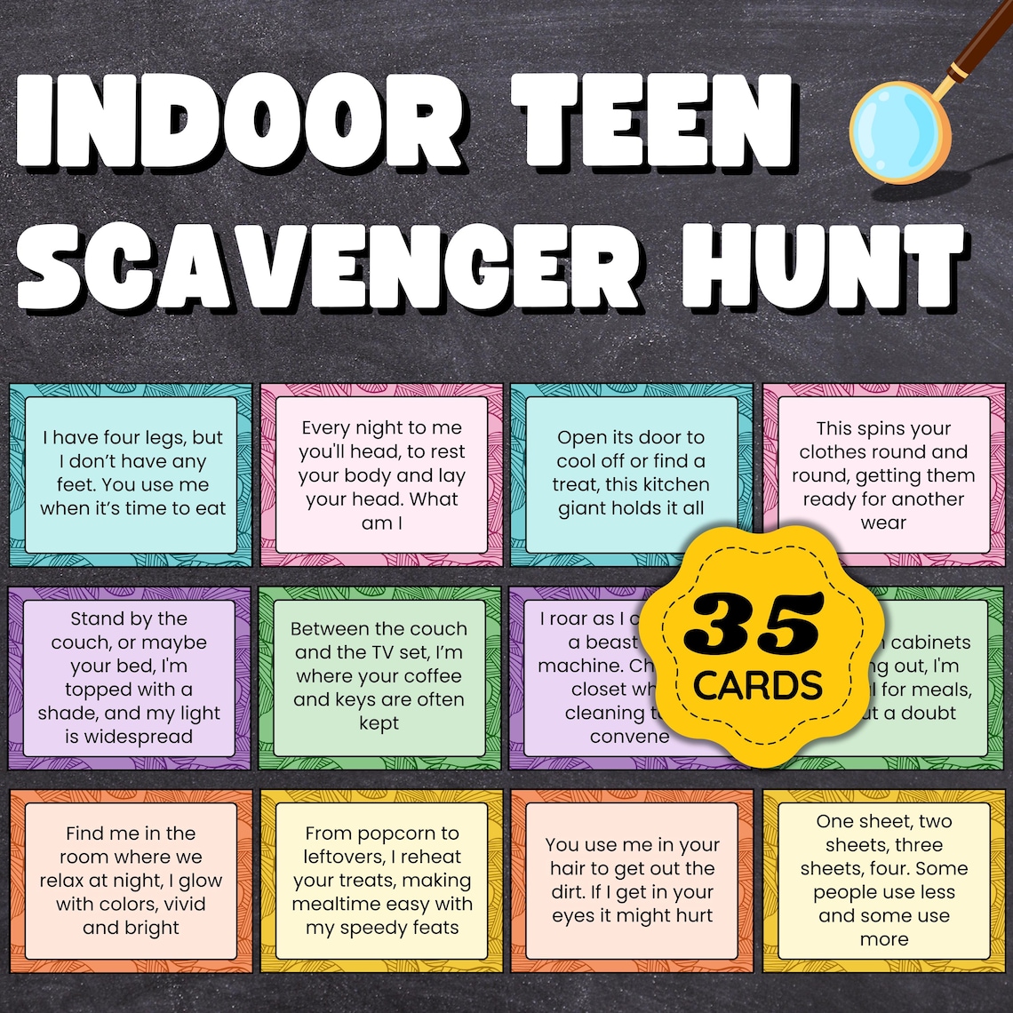 Ultimate Indoor Scavenger Hunt Game for Teens and Tweens - Fun ...