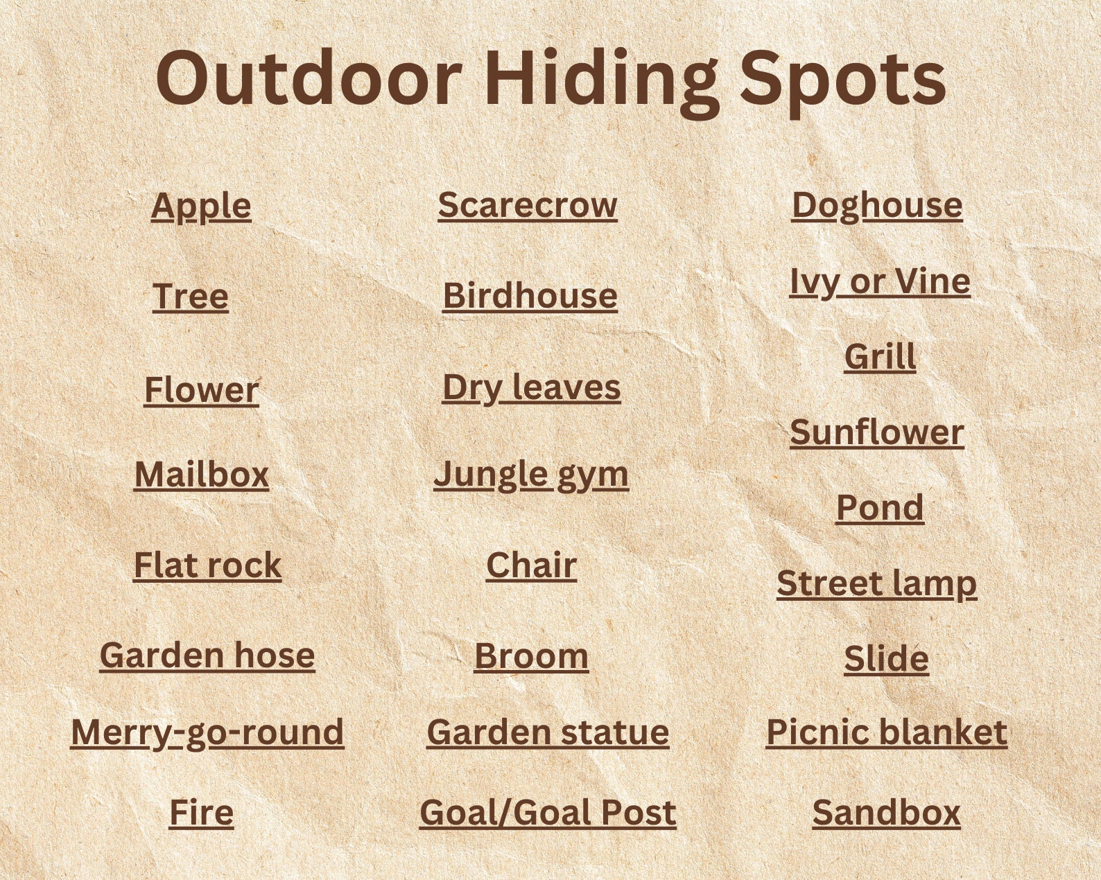 Indoor & Outdoor Scavenger Hunt: Ultimate Outdoor Game for Families ...