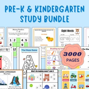Preschool, Pre-k & Kindergarten Mega Bundle | 3000 Pages of Printable ...