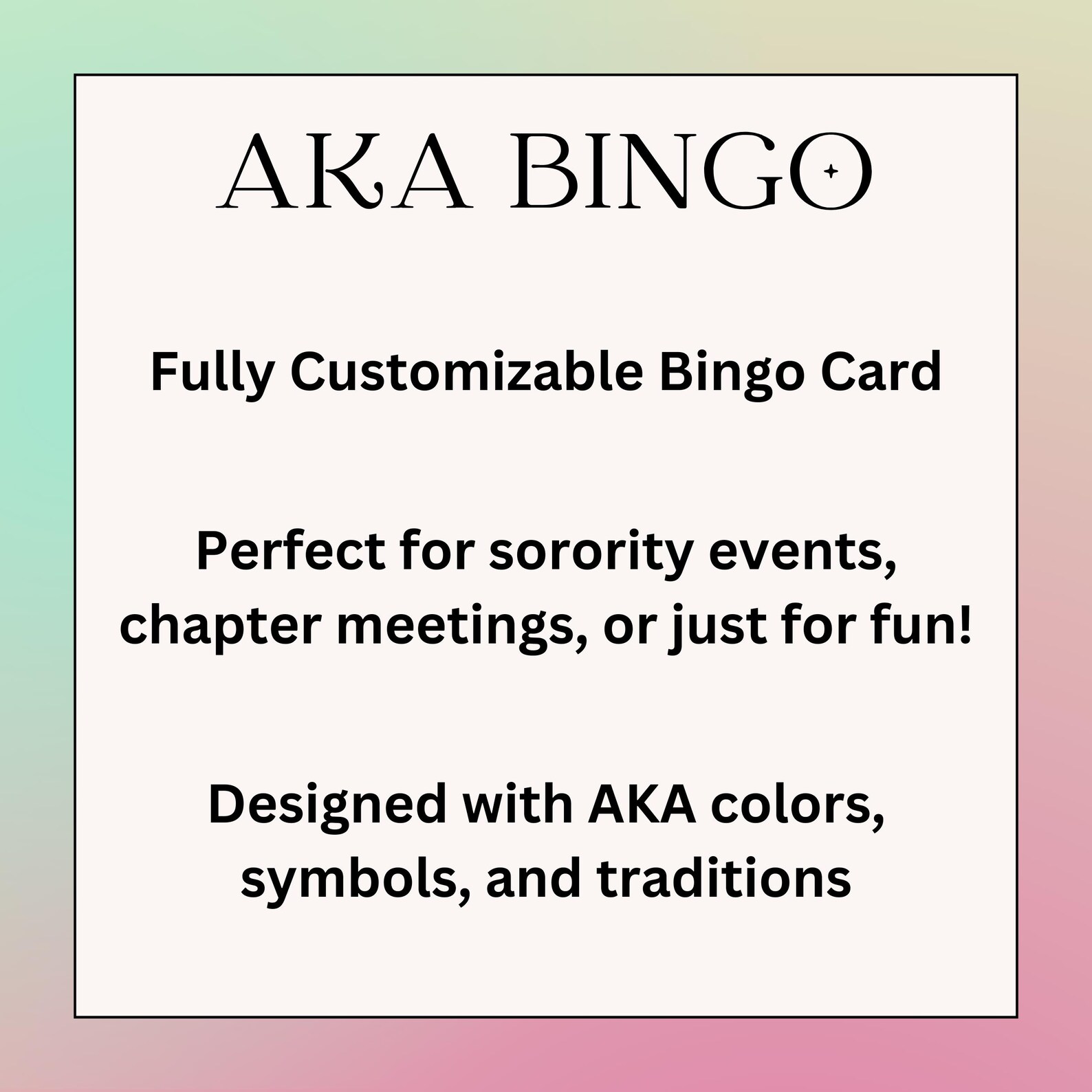 AKA Sorority Bingo Game | Alpha Kappa Alpha-themed Bingo | Printable ...