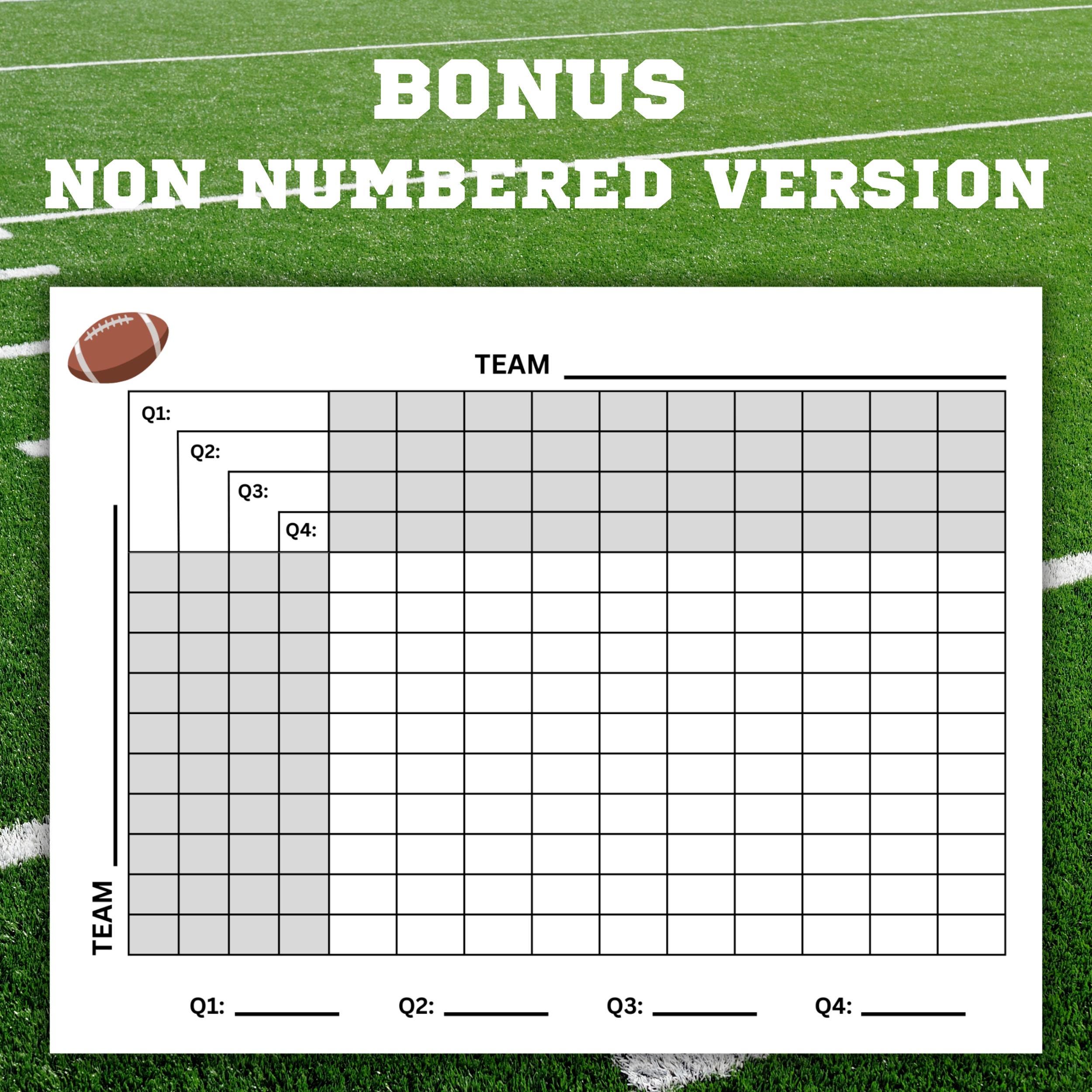 Customizable Football Squares | Football Pool |football Squares ...