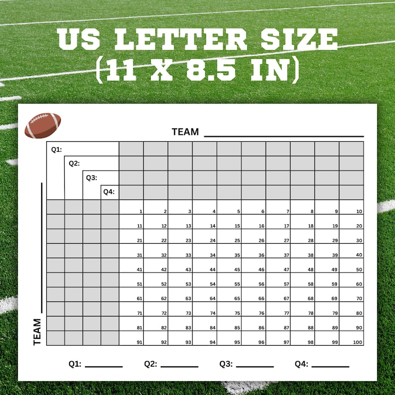 Customizable Football Squares | Football Pool |football Squares ...