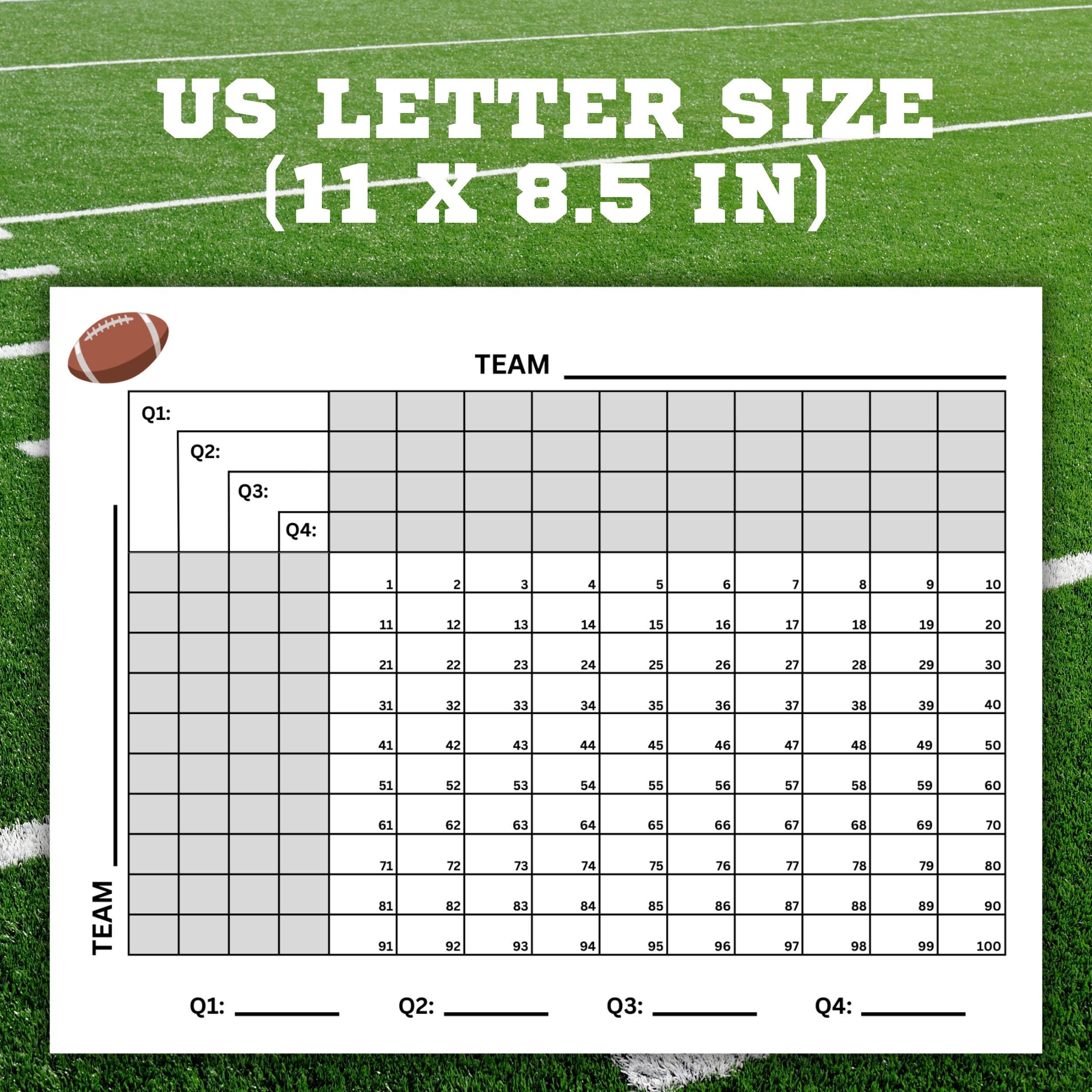 Customizable Football Squares | Football Pool |football Squares ...
