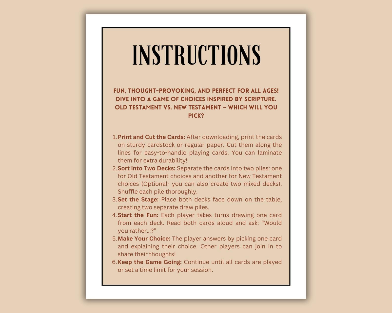 Bible-themed Would You Rather Game | Old Testament Vs. New Testament ...