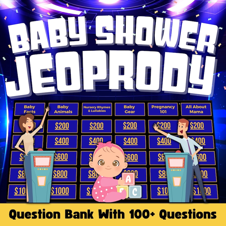 Baby Shower Jeopardy | Host Your Own Game Show | Baby Shower Games ...