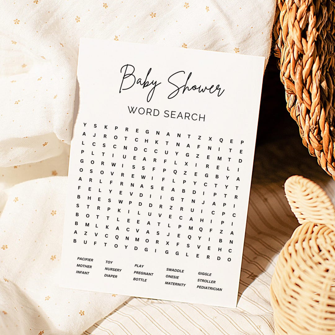 Baby Shower Word Search | Printable Baby Shower Games | Baby Words Game ...