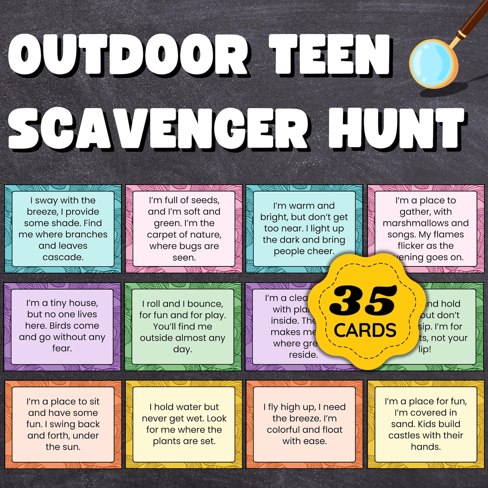 Ultimate Outdoor Scavenger Hunt Game for Teens and Tweens - Fun ...
