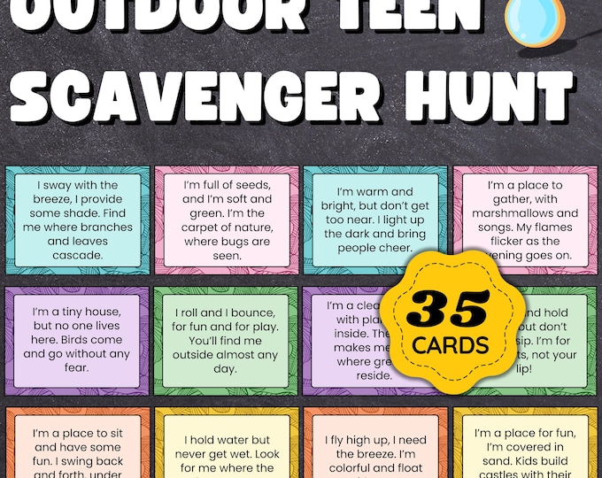 Outdoor Scavenger Hunt for Teens | Treasure Hunt for Teens | Lawn Games ...
