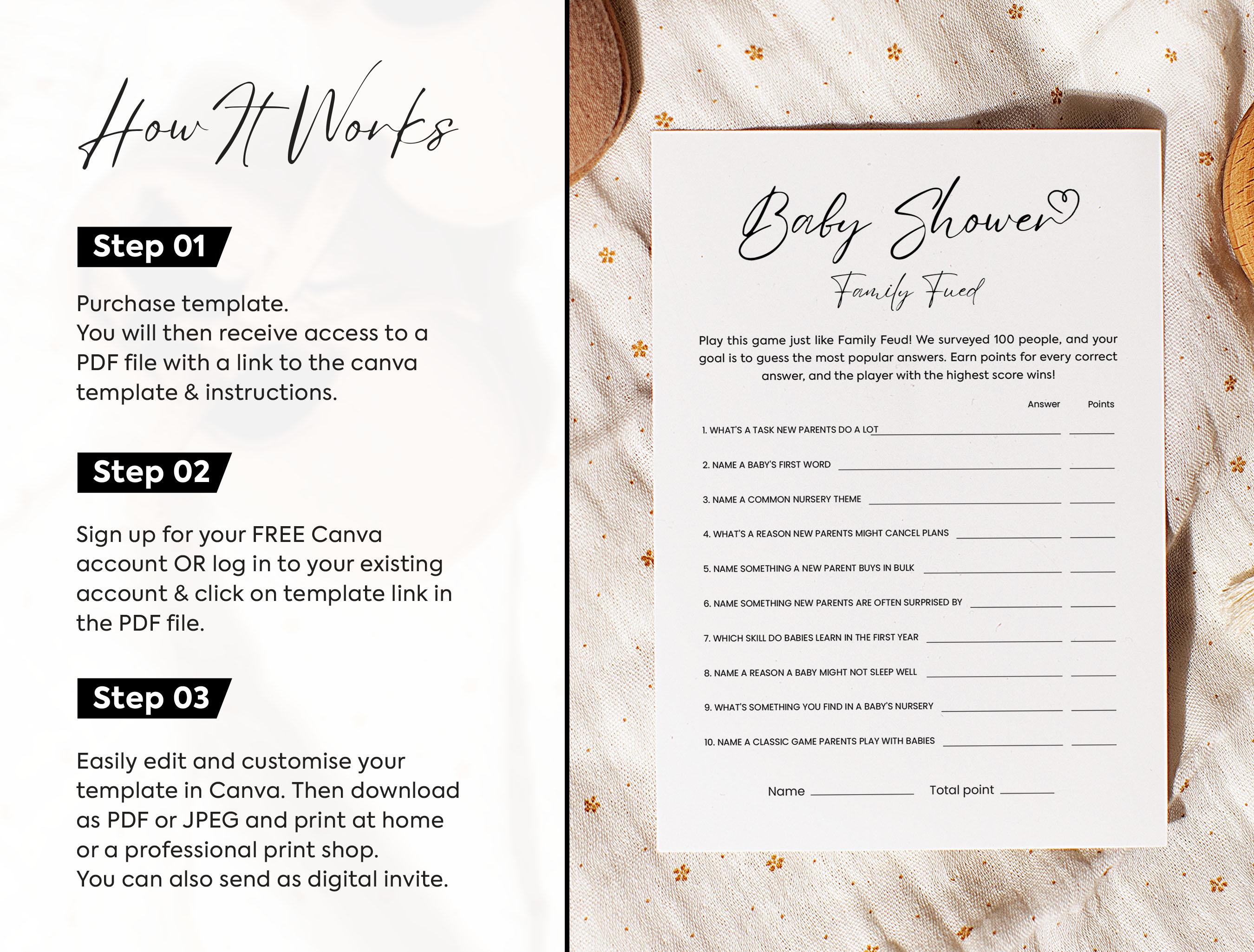Baby Family Feud | Printable Baby Shower Games | Family Feud Game ...
