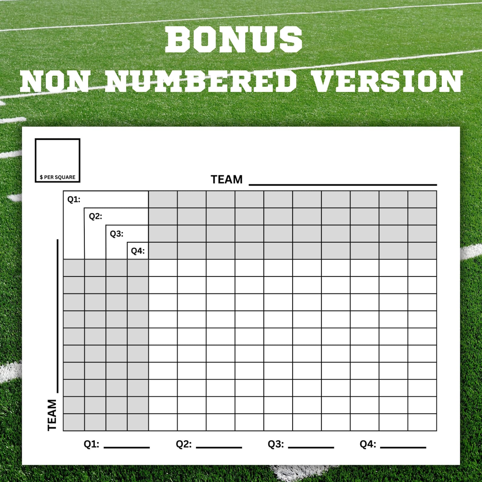 Customizable Football Squares | Football Pool |football Squares ...