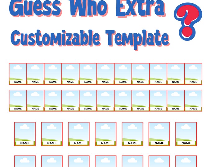 Custom Guess Who Template | Printable Guess Who Game | DIY Guess Who ...