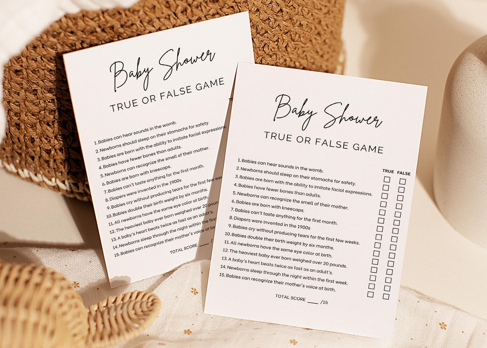Baby Shower True or False Game | Printable Baby Shower Games | Baby ...