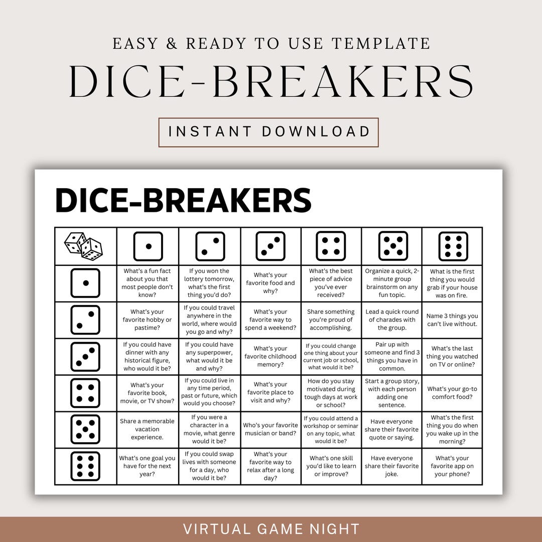 Dicebreakers: the Ultimate Icebreaker Game | Icebreaker Game ...