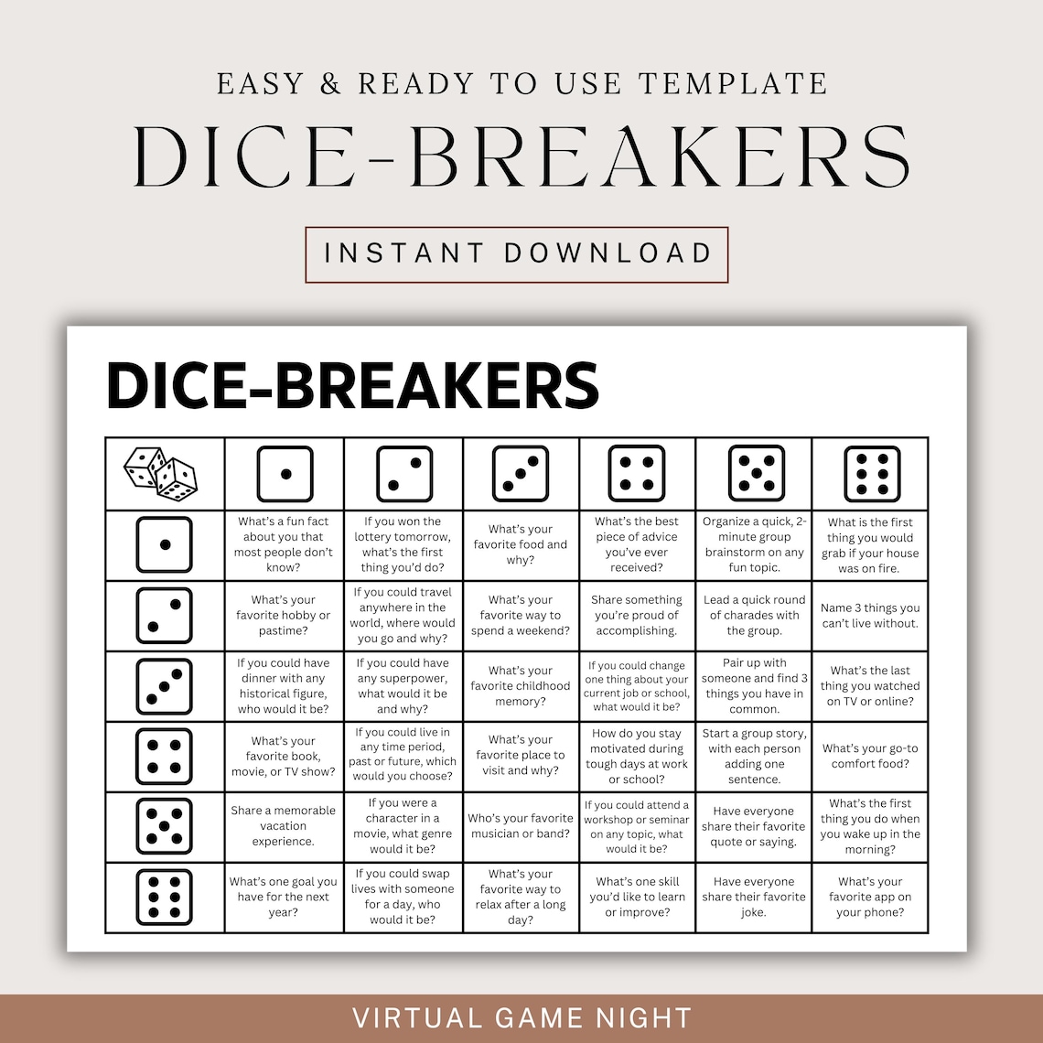Dicebreakers: the Ultimate Icebreaker Game | Icebreaker Game ...